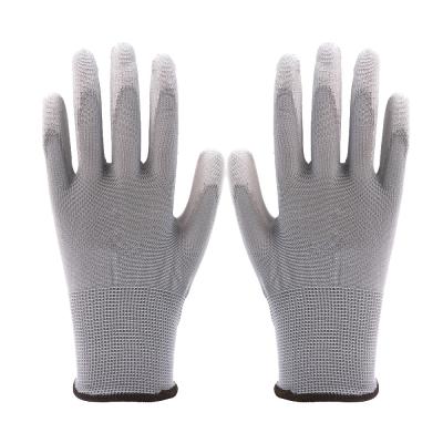 Cina 13 Gauge Polyester Guanti di sicurezza in PU resistenti al taglio Tissu in PU Guanti di sicurezza da giardino in vendita