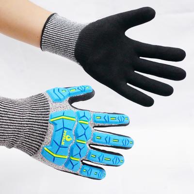 China Safety TPR Gloves Vibration Resistant Impact Resistant Gloves For Mechanical Repairs for sale