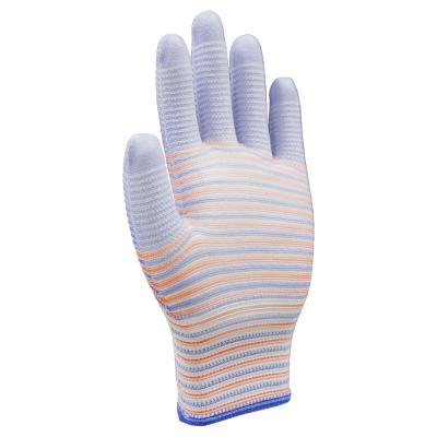 China 13 Gauge Polyester PU Palm Coated Gloves With Zebra Design for sale
