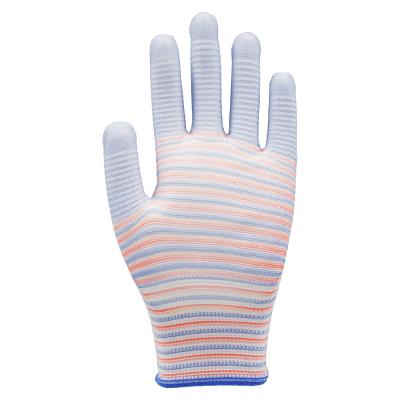 China 13 Gauge Polyester PU Palm Coated Gloves With Zebra Design for sale