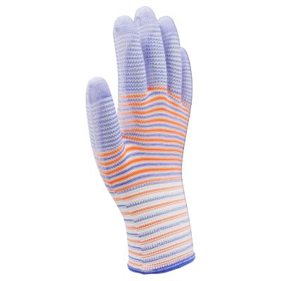 China 13 Gauge Polyester PU Palm Coated Gloves With Zebra Design for sale