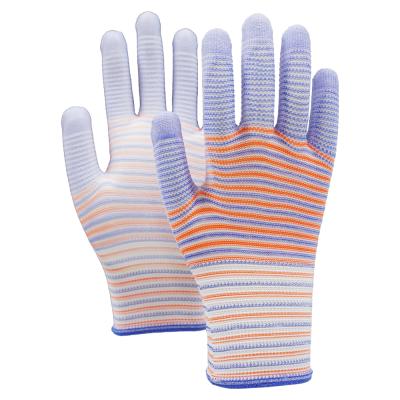 China 13 Gauge Polyester PU Palm Coated Gloves With Zebra Design for sale