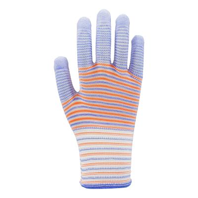 China 13 Gauge Polyester PU Palm Coated Gloves With Zebra Design for sale