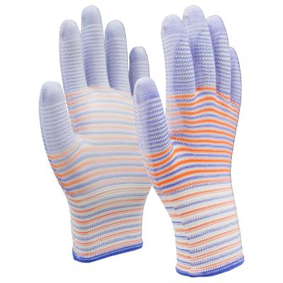 China 13 Gauge Polyester PU Palm Coated Gloves With Zebra Design for sale