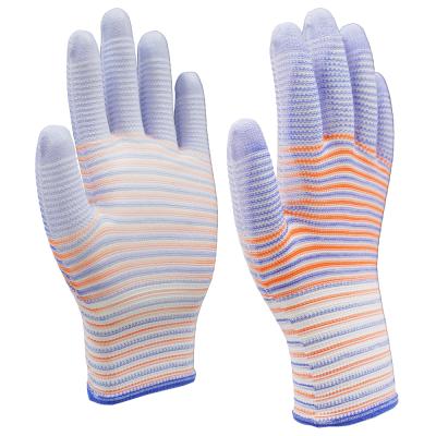 China 13 Gauge Polyester PU Palm Coated Gloves With Zebra Design for sale
