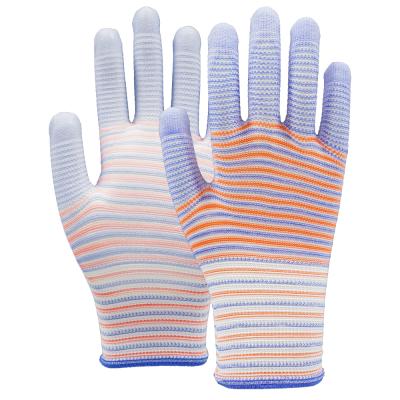 China 13 Gauge Polyester PU Palm Coated Gloves With Zebra Design for sale