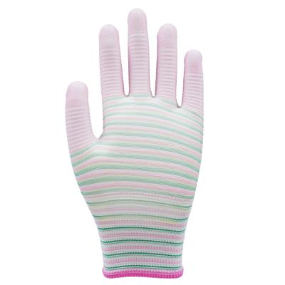 China NBW-PT303 13 Gauge Zebra Pattern PU Palm Coated Gloves for sale