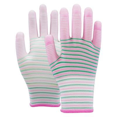 China NBW-PT303 13 Gauge Zebra Pattern PU Palm Coated Gloves for sale