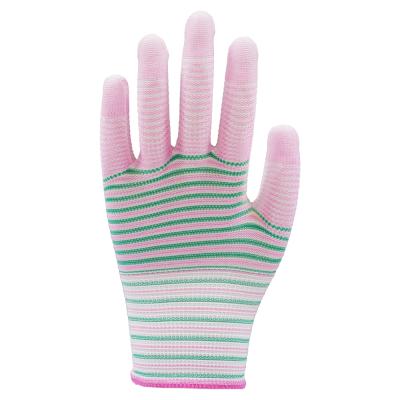 China NBW-PT303 13 Gauge Zebra Pattern PU Palm Coated Gloves for sale