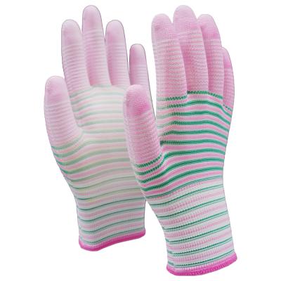 China NBW-PT303 13 Gauge Zebra Pattern PU Palm Coated Gloves for sale