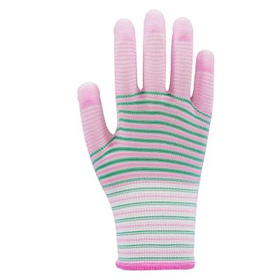 China NBW-PT303 13 Gauge Zebra Pattern PU Palm Coated Gloves for sale