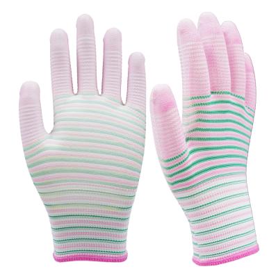 China NBW-PT303 13 Gauge Zebra Pattern PU Palm Coated Gloves for sale