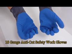 Blauw Latex Palmcoated handschoenen Snijdbestendige ANSI Level 4 Handschoenen voor bouwwerkzaamheden