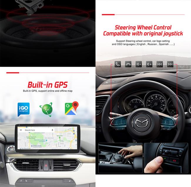4G LTE Mazda Car Stereo , Mazda 6 Head Unit With HD LCD Display