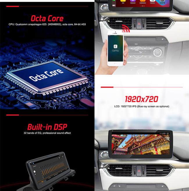 4G LTE Mazda Car Stereo , Mazda 6 Head Unit With HD LCD Display