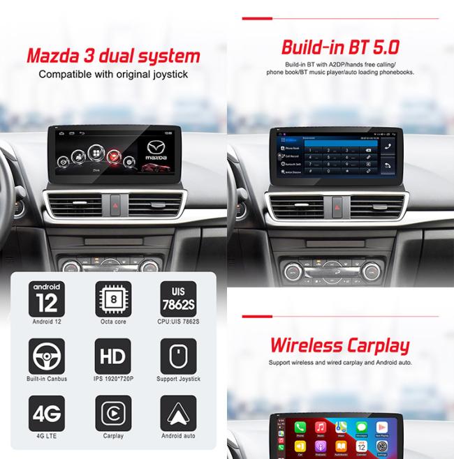 1920*720 HD LCD Android Car Stereo Fit Mazda 3 Mazda 6 CE ROHS Certified
