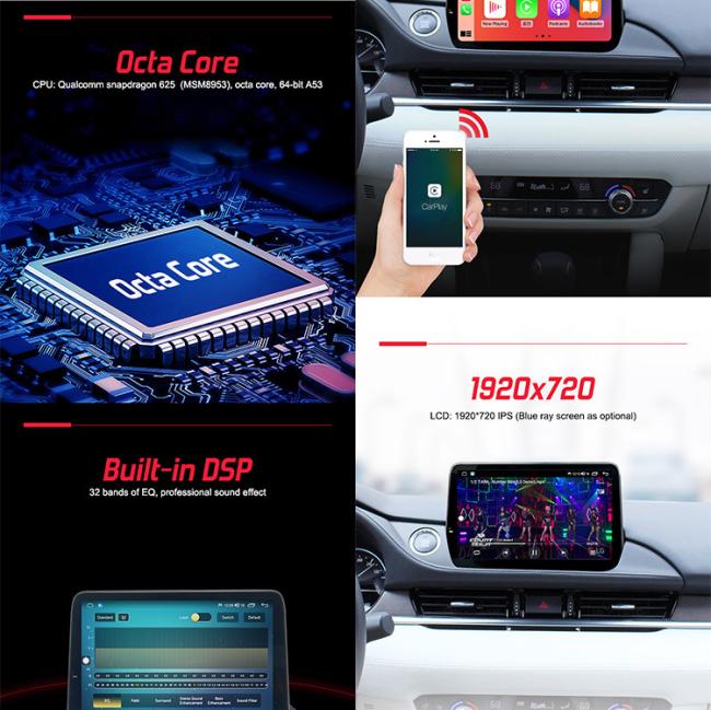 9" 1280*720 Single Din Android Head Unit , Car Navigation Stereo For Mazda 6