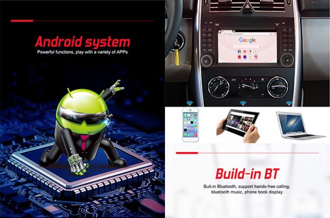 Physical Buttons Double Din Car Stereo , Android 12 Car Radio For Benz B200