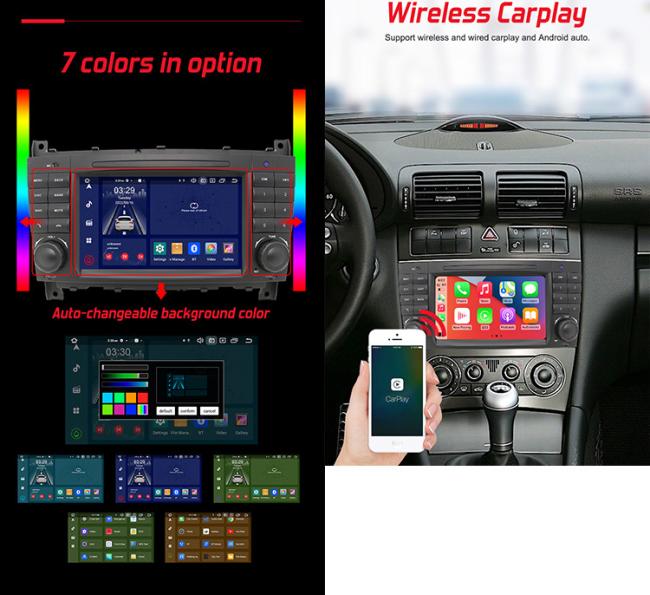Benz W203 OEM Android Car Audio 2 DIN With LCD 7" 1024*600 Screen