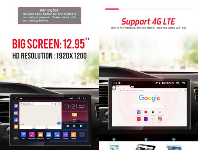 Universal Android Car Multimedia Navigation Player 12.95'' 1920*1200