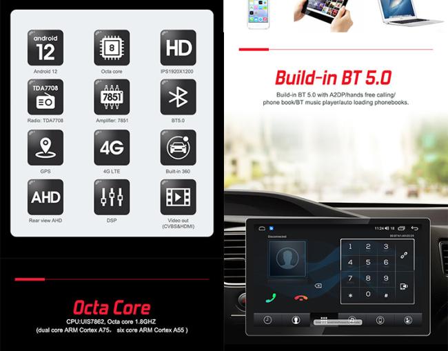 Universal Android Car Multimedia Navigation Player 12.95'' 1920*1200
