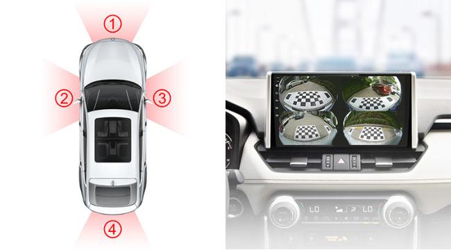 170 Degrees 3D Reverse Camera , Panoramic 360 Bird View Camera For Car