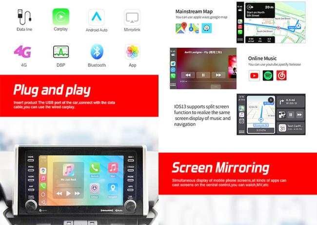 Android 12 Carplay AI Box , Bluetooth 5.0 Car Magic Box 4G+64GB