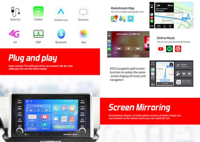 Carplay Ai Box Android Universal Portable Carplay Box 4+64G Easy Installation