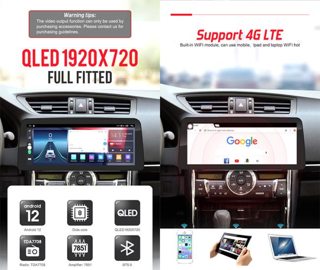 1920*720 IPS Universal Car DVD Player 8 Core 12.3 Inch OEM ODM