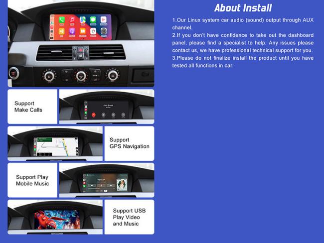Linux Car radio For BMW E60  E90 support dual system and original joystick