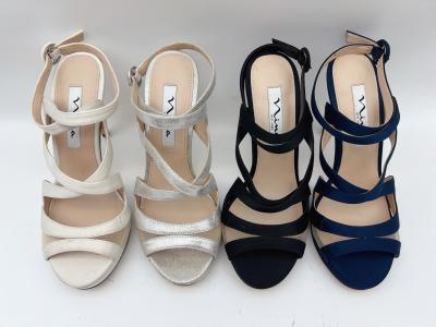 Cina I sandali aperti Nappa morbido del tallone di Toe Stiletto Elastic Strap High rivestono di pelle/maglia molle di corrispondenza in vendita