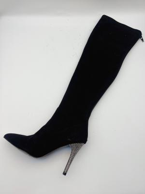 Cina Tomaia aguzza nera del tessuto elastico di Toe Ankle Boots With Soft delle donne dello SGS in vendita