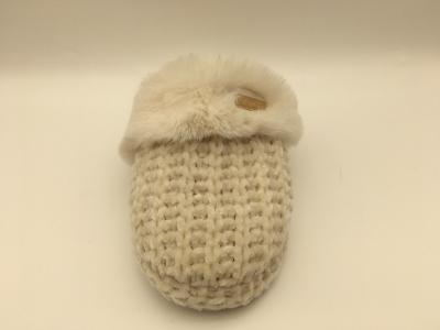 Cina Pantofole piane molli delle pantofole calde dell'inverno delle donne arancio con il rivestimento intrecciato vello/superiore in vendita