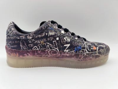 Cina Il cuoio delle donne della stampa del cielo allacciare slittamento nero delle scarpe casuali resistente in vendita