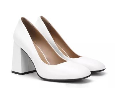 Cina Le scarpe di vestito di cuoio genuine marroni delle donne, piattaforma alta del tallone 3inch, hanno chiuso le dita del piede che i talloni robusti pompa le scarpe in vendita