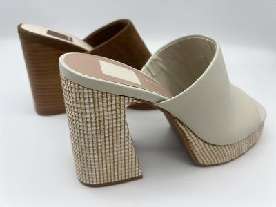 Cina ODM di cuoio Brown Toe Heel Sandals aperto delle scarpe di vestito delle donne comode in vendita