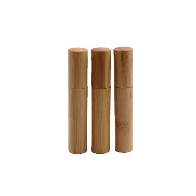China Custom Engraved Bamboo Roller Bottles 10ml Perfume & Essential Oil Roll On Stainless Steel Ball & Engravable Surface for sale