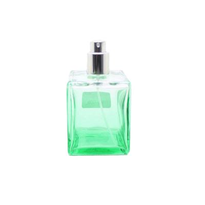 China Silver Spray Custom Glass Perfume Bottles , 100ml Glass Perfume Bottle Green Cap for sale