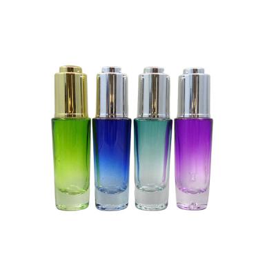 China custom15ml glass dropper bottle high-grade  set empty colorful glass thick bottom dropper Te koop