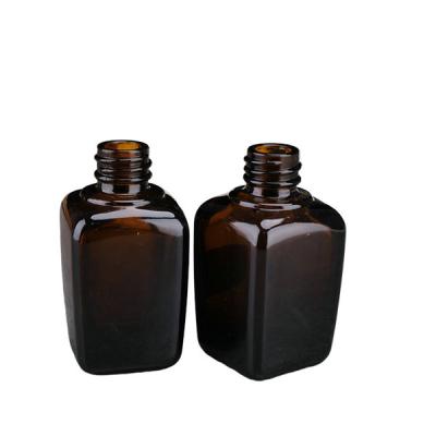 China Euro Square Separate 35ML Amber Glass Bottle for sale