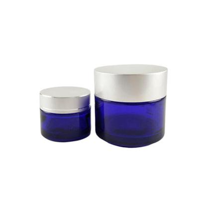 China Skin Care Glass Cosmetic Cream Jar , Empty Glass Cream Containers for sale