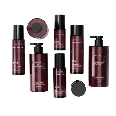 Cina bottiglia di toner vuota ecologica con ugello di spruzzo PETG set di bottiglie cilindriche ecologiche da 50 ml a 400 ml in vendita