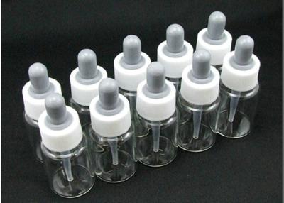China White Cap Clear Glass Dropper Bottles , Easy Refill 50ml Dropper Bottles for sale