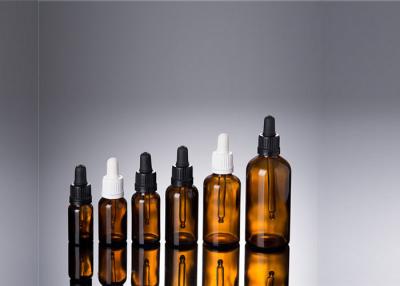 China Cosmetics 50ml Brown Dropper Bottles With Childproof / Pilfer Proof Cap for sale