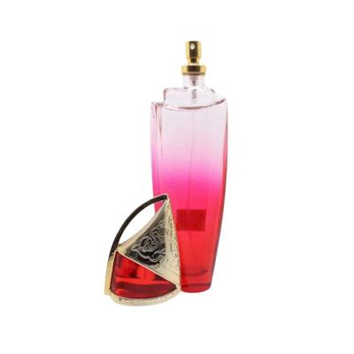 Garrafa de perfume de vidro recarregável gravada cilindro apropriada para cuidados pessoais