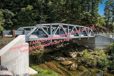 China Amphibious Steel Truss Bridge , Truss Suspension Bridge Hot Dip Galvanized Surface Protection for sale