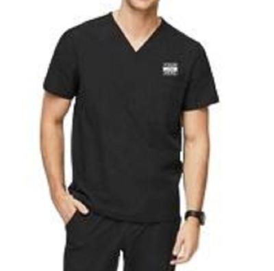 China a fábrica que o revestimento feito sob encomenda do laboratório do hospital médico esfrega a tela da mistura de rayon do pescoço dos uniformes v esfrega para homens à venda