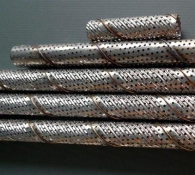 China stainless steel metal spiral welded 316L perforated filter elements  air center core filter frames for sale