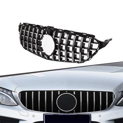 China 100% getest Abs Gloss Zwart Gt Type Chrome Grille voor Mercedes Benz C-Klasse W205 Te koop