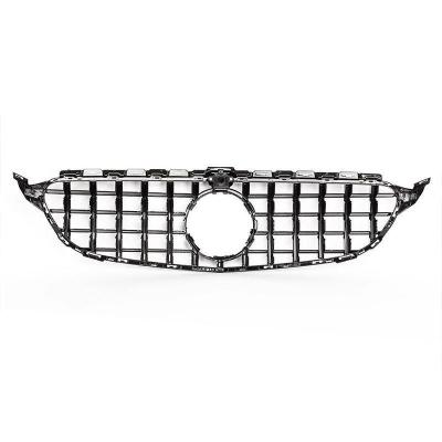 China 100% getest Abs Gloss Zwart Gt Type Chrome Grille voor Mercedes Benz C-Klasse W205 Te koop